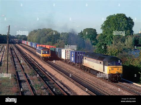A Class 47 Diesel Locomotive Number 47187 Heads South With Freightliner