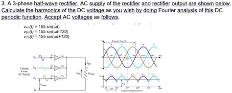 Solved 3a 3 Phase Half Wave Rectifierac Supply Of The Rectifier And Rectifier Output Are