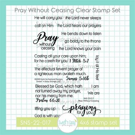Pray Without Ceasing Clear Stamp Set Creative Worship Stamps