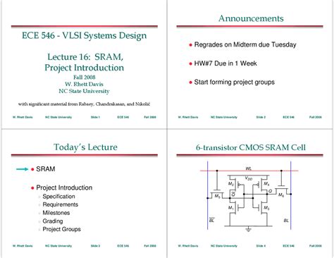 introduction to sram project vlsi systems design ece 546 docsity