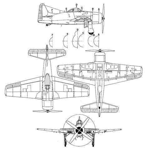 Grumman F8f Bearcat Blueprint Download Free Blueprint For 3d Modeling