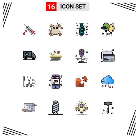 Group Of 16 Flat Color Filled Lines Signs And Symbols For Speed Ecommerce Office Buy Father