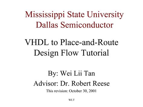 Ppt Vhdl To Place And Route Design Flow Tutorial Powerpoint Presentation Id 1325098