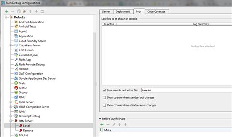 Run A Project From Jetty In Intellij With Run Time Info Outputted To A File Stack Overflow