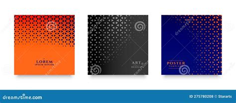 Collection Of Triangular Halftone Pattern Gradient Background Stock