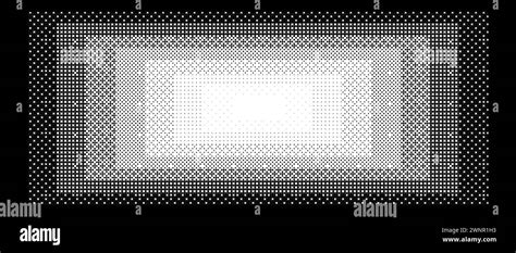 Pixelated Gradient Rectangle Frame Black Dithered Central Gradation