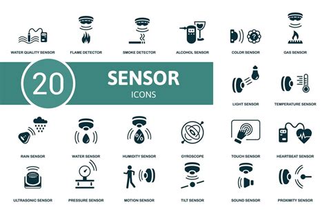 premium vector sensor icon set contains editable icons sensor theme