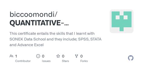 Github Biccoomondi Quantitative Certificate This Certificate Entails The Skills That I Learnt