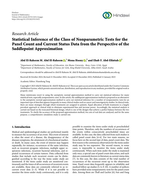 Pdf Statistical Inference Of The Class Of Nonparametric Tests For The Panel Count And Current
