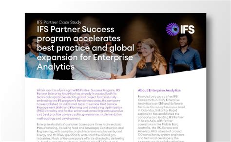 Ifs Partner Success Program Accelerates Best Practice And Global Expansion For Enterprise Analytics