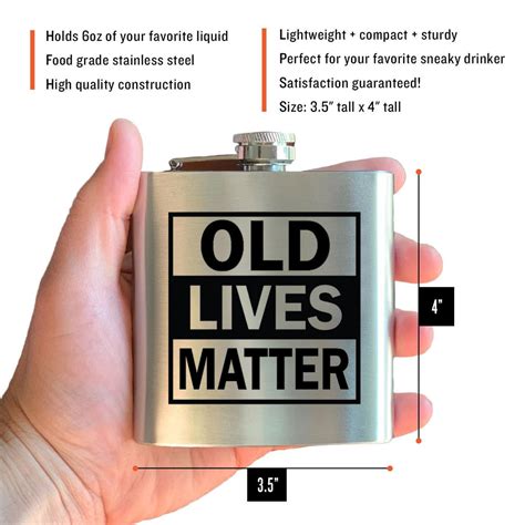 Old Lives Matter Flask Honest Flask Swag Brewery Damn Fine Goods