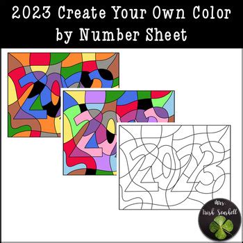 Create Your Own Color By Number 2023 New Years Commercial Use TPT