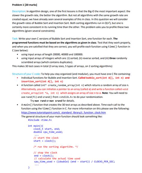 Solved Write Your Own C Versions Of Bubble Sort And Chegg