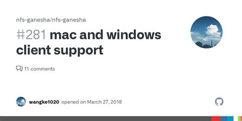 Mac And Windows Client Support · Issue 281 · Nfs Ganeshanfs Ganesha · Github