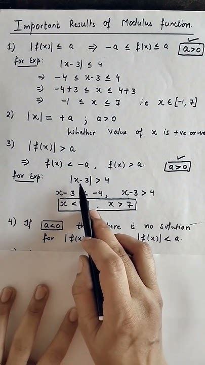 Properties Of Modulus Functionimportant Results Of Modulus Function