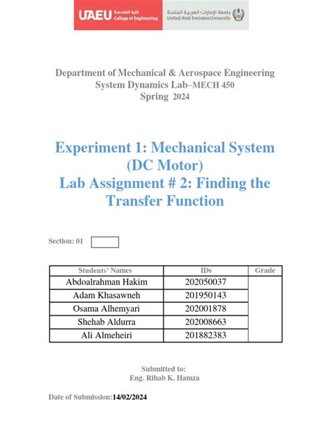 Mech 450 Lab Assignment 2 Correcting Pdf Electrical Network Laplace Transform Mech 450 Lab Assignment 2 Correcting Pdf Electrical Network Laplace Transform