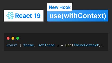 How To Use The use Hook & Context API In React 19 - YouTube