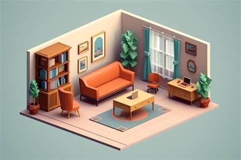 premium ai image cute 3d room ai generative