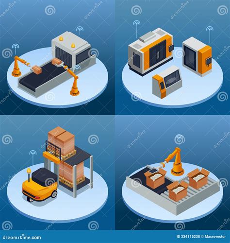 Smart Industry 40 Icon Made With Binary Code In Wireframe Hand Factory Automation Autonomous