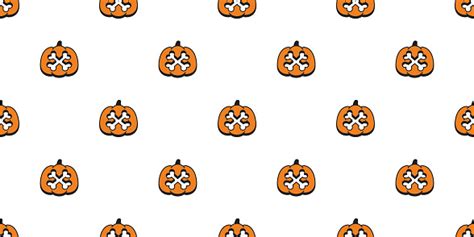 호박 할로윈 원활한 패턴 크로스 본 두개골 벡터 만화 유령 스카프 고립 반복 벽지 타일 배경 선물 포장지 일러스트 레이션 기호 아이콘 낙서 디자인 계절에 대한 스톡 벡터