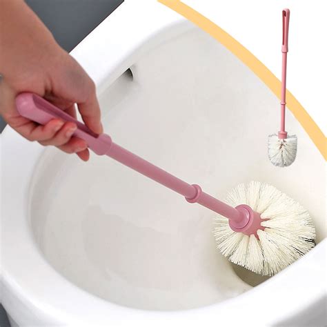 Rwvbm Compact Toilet Bowl Brush Set With Long Handle Blue Plastic