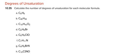 Solved Degrees Of Unsaturation 1035 Calculate The Number Of