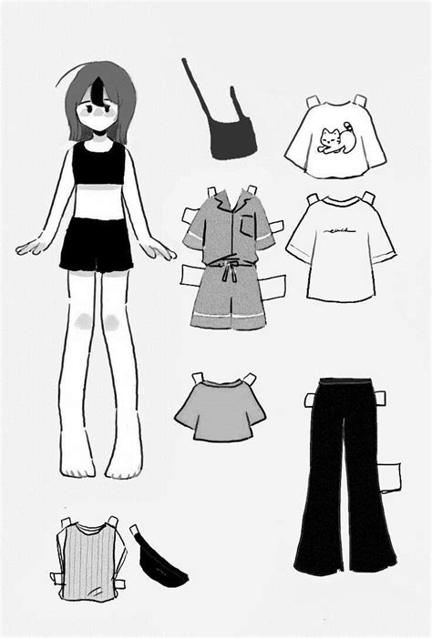 бумажная девочка с одеждой Idee Carine Bamboline Kawaii