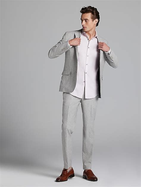 Joe Joseph Abboud Slim Fit Suit Jacket Light Gray Mens Wearhouse