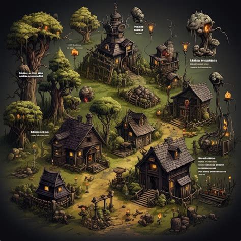 Premium Photo Evil Forest Game Assets