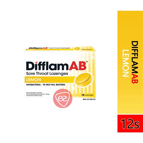 DIFFLAM AB SORE THROAT LOZENGES DIFFLAM AB LEMON ORANGE BLACKCURRANT HONEY LEMON DIFFLAM