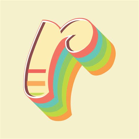 Vintage Style 3d Illustration Of Small Letter R 18807411 Vector Art At Vecteezy