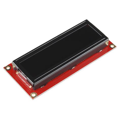 serial enabled 16x2 lcd white on black 3 3v sparkfun lcd 09067
