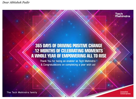 Abhishek Padir On Linkedin Techmahindra Workanniversary Techmahindra Oneyear Incredible Team