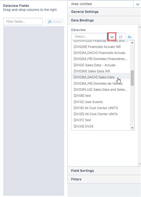 Data Bindings Slicer Bizview