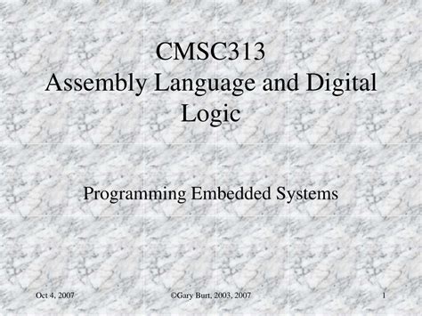 Ppt Cmsc313 Assembly Language And Digital Logic Powerpoint