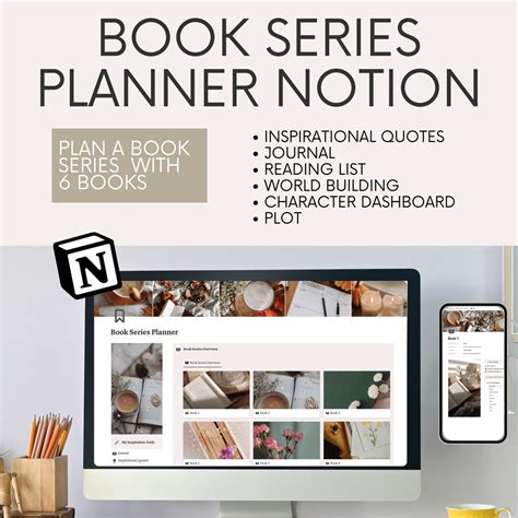 Book Series Notion Template Novel Planner Writing Organizer Character Planner Notion Templates