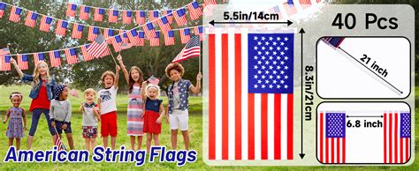 G2plus 40pcs American Flags Banner 36feet Usa Patriotic