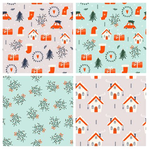 Christmas Seamless Pattren Vector Illustrations 14160713 Vector Art At