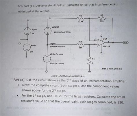 Solved Part A Diff Amo Circuit Below Calvulate R4 So