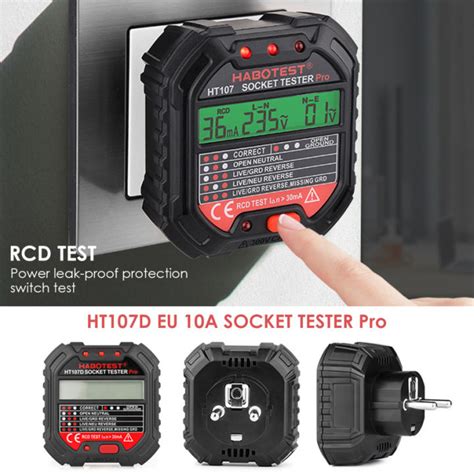 Circuit Tester Outlet Tester With LCD Display Digital Electrical Voltage Tester 90 250v HT107E