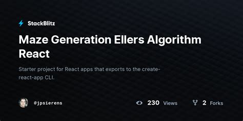 Maze Generation Ellers Algorithm React Stackblitz