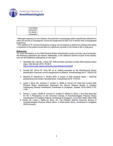Asa Classification December 2020 1 Pdf