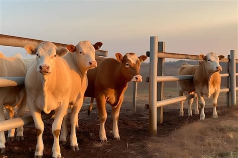 Premium Photo Cows In Field Sunset In The Evening Neural Network Ai Generated