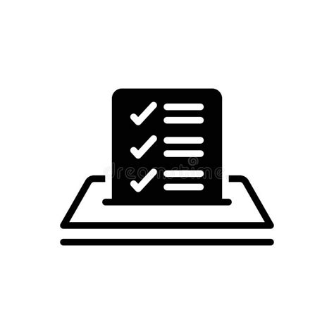 Black Solid Icon For Checkmark Worksheet And Sheet Stock Illustration Illustration Of
