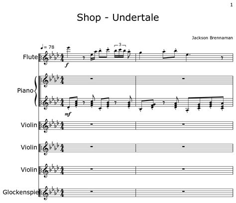 Shop Undertale Sheet Music For Flute Piano Violin Glockenspiel