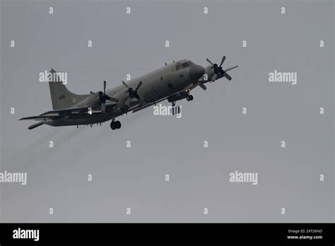 A Lockheed P 3c Orion Maritime Reconnaissance Aircraft With The