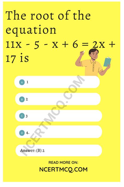 MCQ Questions For Class Maths Chapter Linear Equations In One Variable With Answers NCERT MCQ