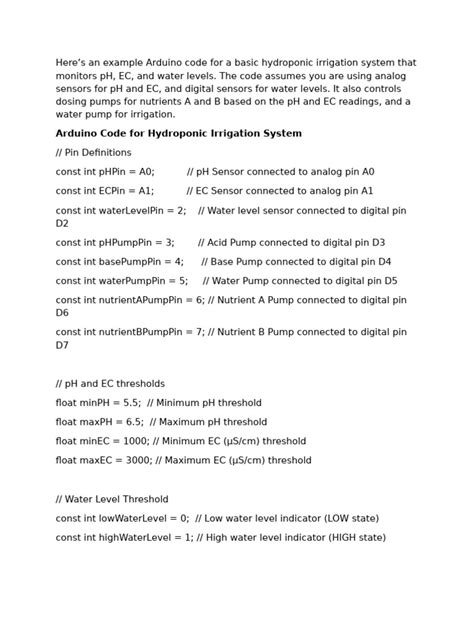 Arduino Code Explaination Pdf Sensor Arduino