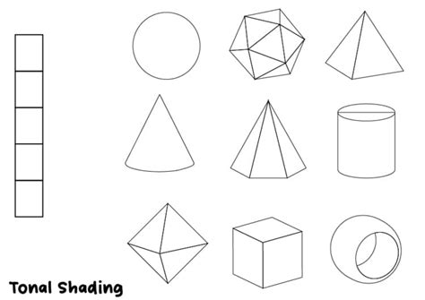Tonal Shading Practice Worksheets 2d And 3d Shapes Tpt