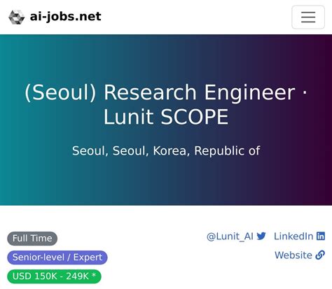Hiring Seoul Research Engineer · Lunit Scope In Seoul Seoul Korea